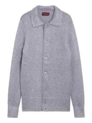 Gucci Brushed Mohair Wool Cardigan - Blue
