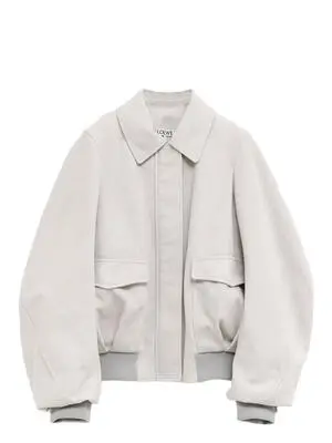 Loewe Suede Leather Bomber Jacket - Multicolor