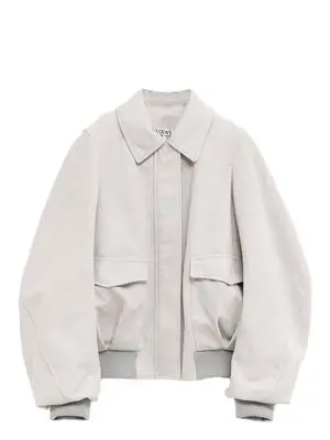 Loewe LOEWE Suede Leather Bomber Jacket Multicolor
