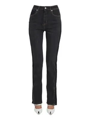 Alexander McQueen ALEXANDER MCQUEEN Wide Leg Denim Trousers Black