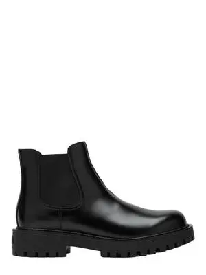 Prada Leather Ankle Boot - Black