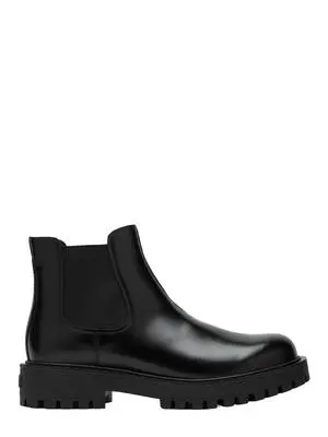 Prada Leather Ankle Boot - Black