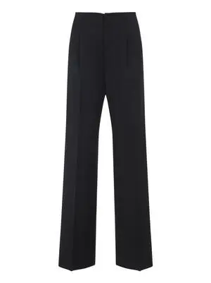 Alberta Ferretti Tropical Wool-blend Straight Trousers - Gray