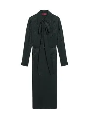 Gucci Gg Jacquard Silk Wrap Dress - Green