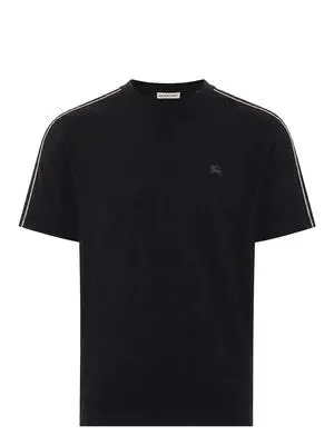 Burberry Checked Trim T-shirt - Black