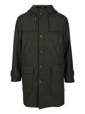FAY Wool And Cashmere Coat - Green