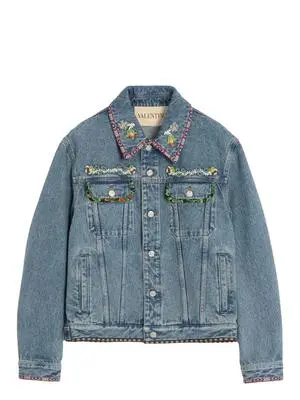 VALENTINO Valentino Garavani Men Embroidered Denim Jacket