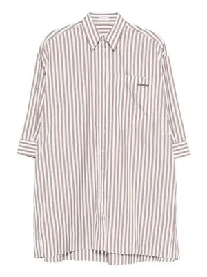 Brunello Cucinelli Striped Cotton And Silk Shirt - Multicolor