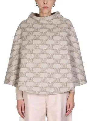 Max Mara MAX MARA Jacquard High Neck Cape Dorina Cream