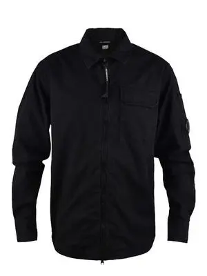 C.P. COMPANY Cotton Zip Up Shacket - Black