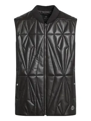 Moncler MONCLER RICK OWENS Faux Leather Zip-Up Vest Brown