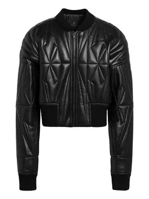 Moncler Rick Owens Leather Zip-up Bomber Jacket - Black
