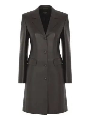 Gucci Soft Leather Coat - Black