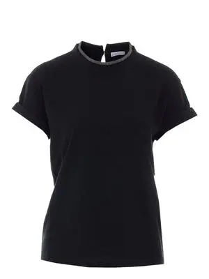 Brunello Cucinelli Monile Turtleneck T-shirt - Black
