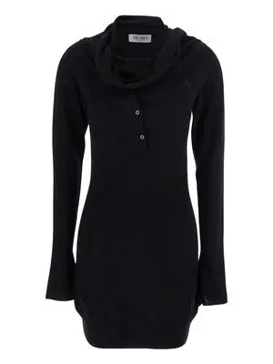 Attico Cowl Neck Mini Dress With Flared Sleeves - Multicolor