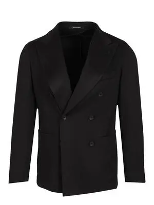 Tagliatore Double-breasted Wool And Cashmere Blazer - Blue