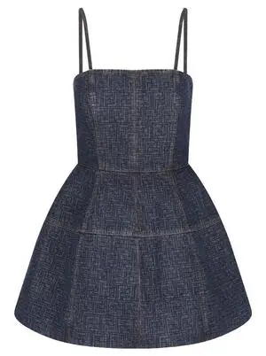 Fendi Bustier Balloon Skirt Cocktail Dress - Blue