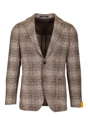 Tagliatore Blazer In Wool And Silk Jersey - Brown
