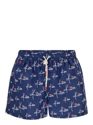 Kiton Patterned Swim Boxers - Blue