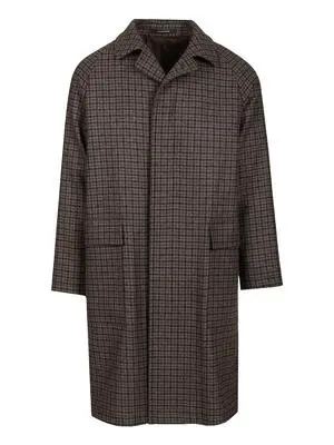 Tagliatore Loyd Checked Coat - Brown