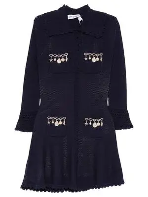SELF-PORTRAIT Charm Detail Pointelle Knit Mini Dress - Multicolor