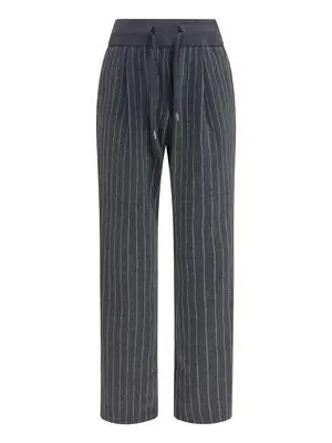 Herno Pinstripe Drawstring Pants - Gray