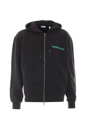 Burberry Heritage Logo Zip Hoodie - Black