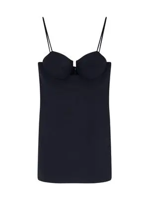 Givenchy Cutaway Satin Mini Dress - Black