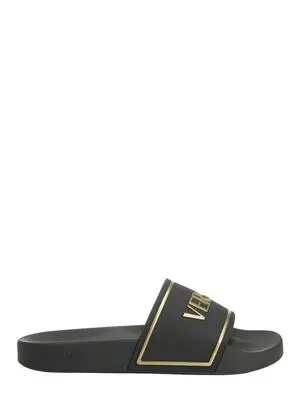 Versace Rubber Slides - Black