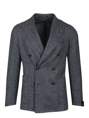 Tagliatore Double-breasted Wool And Silk Blazer - Blue