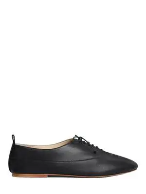 Celine Lise With Perforated Detail Triomphe Richelieu In Leather - Black