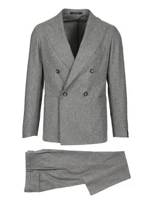 Tagliatore Super 100s Wool Double Breasted Suit - Gray