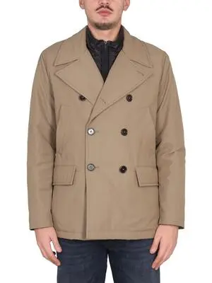 FAY Double Front Pea Coat - Cream