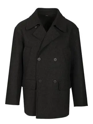 Fendi Wool Pea Coat - Gray