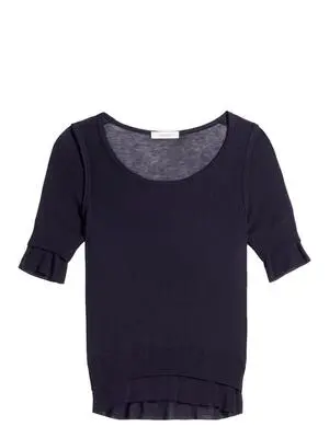 LEMAIRE LEMAIRE Silk Blend Short Sleeve Top Multicolor
