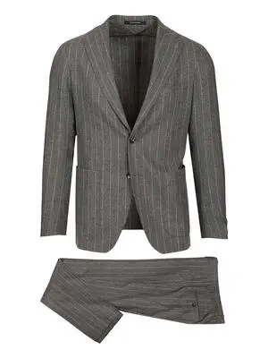 Tagliatore Montecarlo Pinstriped Suit - Gray