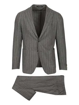 Tagliatore Montecarlo Pinstriped Suit - Gray