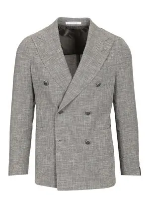 Tagliatore Double-breasted Herringbone Jacket - Gray