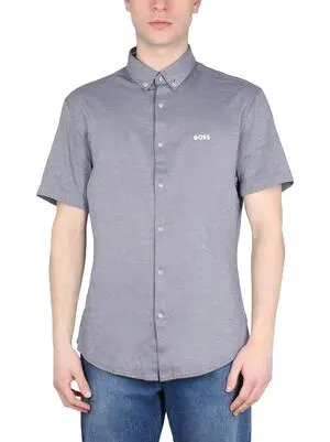 BOSS Shirt With Logo - Gray