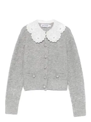 SELF-PORTRAIT Knitted Cardigan - Gray
