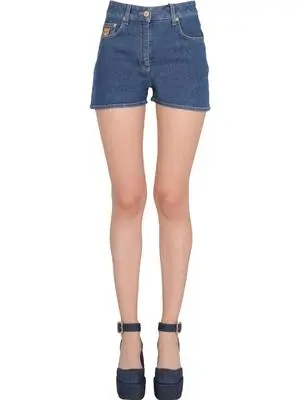 Moschino Embroidered Teddy Bermuda Shorts - Blue