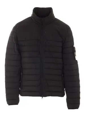 Stone Island Seamless Tunnel Nylon Logo Down Jacket - Black