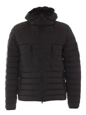 Stone Island Seamless Tunnel Nylon Logo Down Jacket - Black