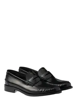 Prada Leather Loafers - Black