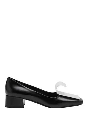 Prada And White Leather Decollete - Black
