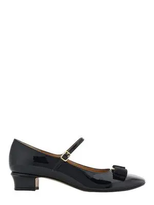 FERRAGAMO Patent Leather Mary Jane Shoes - Black