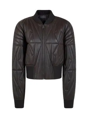 Moncler Rick Owens Leather Bomber Jacket - Multicolor