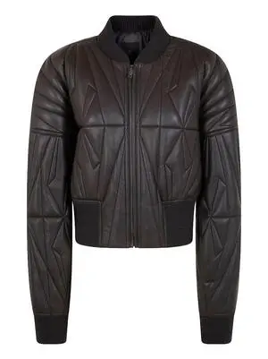 Moncler Rick Owens Leather Bomber Jacket - Multicolor
