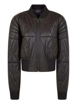 Moncler Rick Owens Leather Bomber Jacket - Multicolor