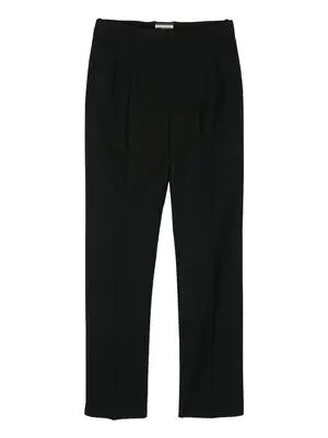 Saint Laurent Wool Blend Metallic Stripe Trousers - Black